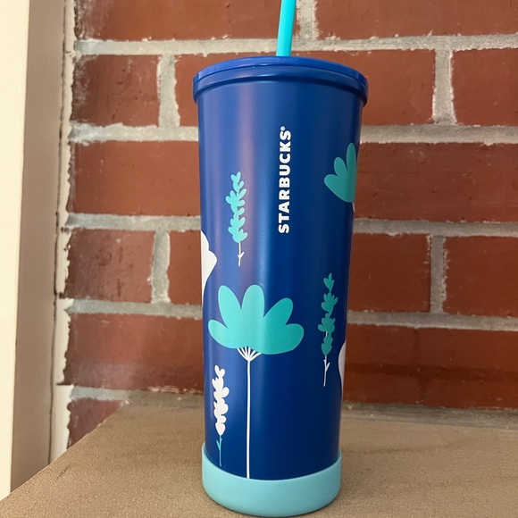 Starbucks | Kitchen | Starbucks Stainless Tumbler Blue Poppy Cold Cup ...
